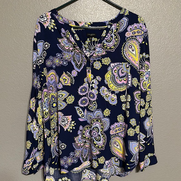 Talbots | Tops | Talbots Brand Floral Paisley Blouse Size Xlp Like New ...